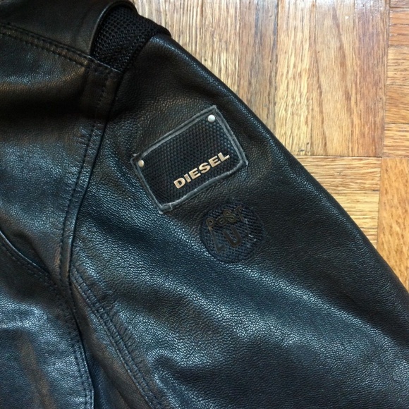 Diesel | Jackets & Coats | Diesel Mens Black Leather Motorcycle Jacket ...